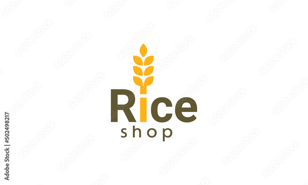 Rice logo design vector templet, Stock Vector | Adobe Stock