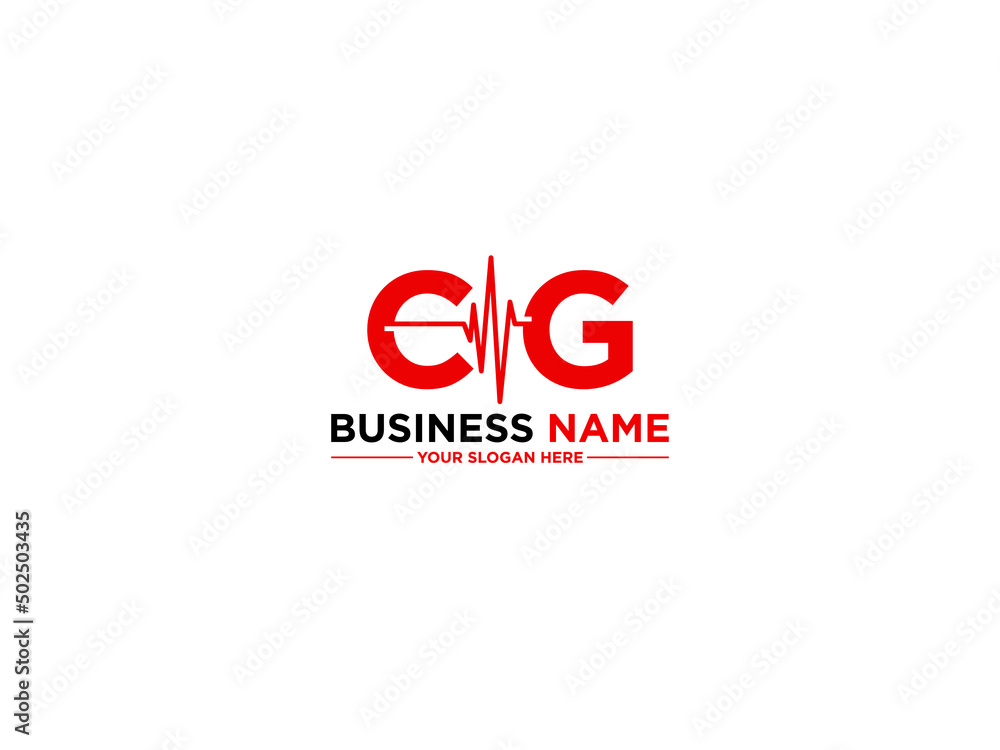Colorful CG Logo Letter, simple Cg gc Logo Icon Design For heart ...