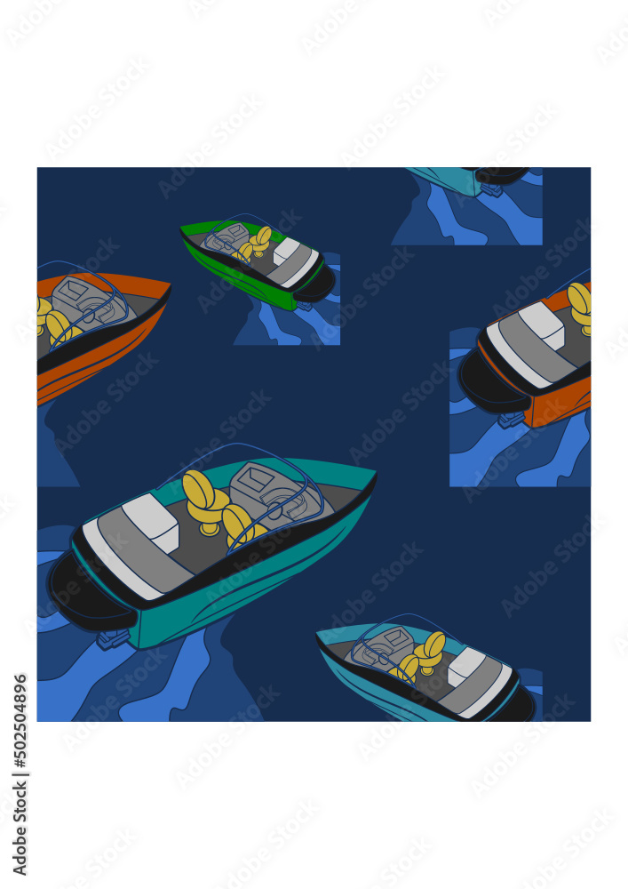 Editable Top Back Oblique View American Bowrider Boats in Various ...
