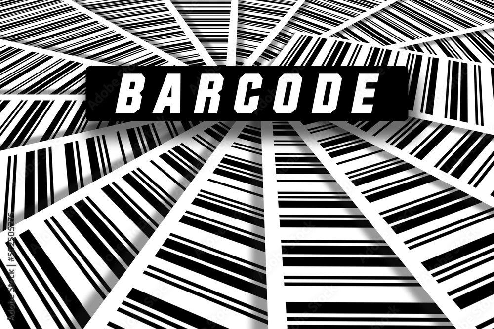Barcode abstract art design using stripes in a circle shape with ...