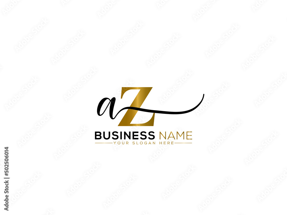 Alphabet AZ za Signature Letter Logo, Signature Az Logo Icon Design ...