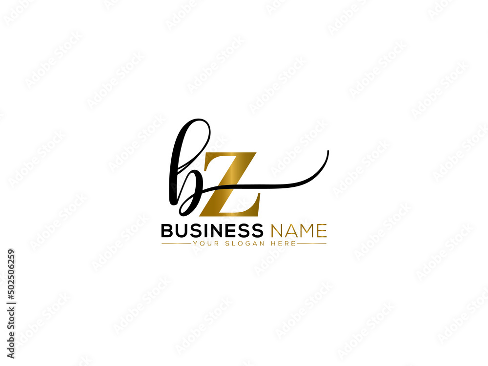 initials BZ Logo Icon, Signature bz zb Logo Letter Vector Image Design ...
