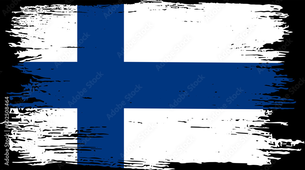 Finland flag with brush paint textured isolated on png or transparent ...
