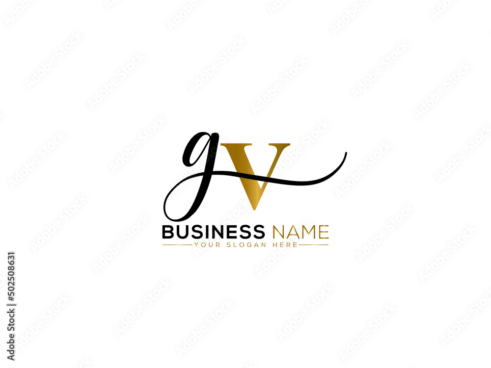 Signature GV Logo Design, Letter Gv vg Signature Logo Icon Vector For ...