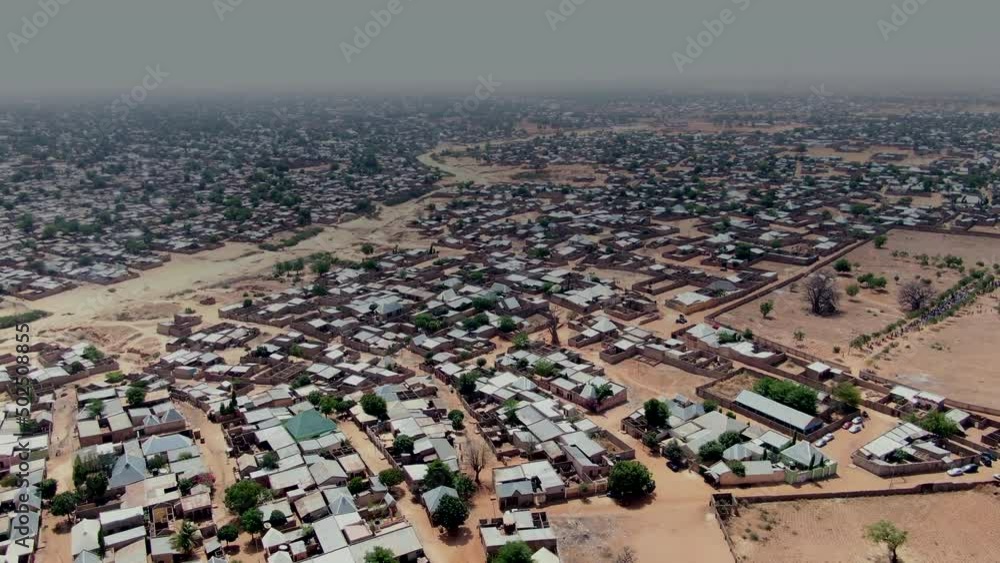 Potiskum Town in Yobe State, Nigeria during the dry season - aerial ...