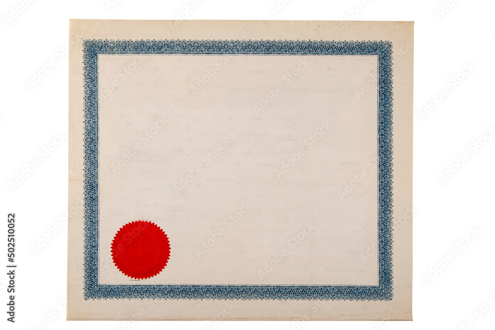 blank actual certificate with elegant border. vintage certificate or ...