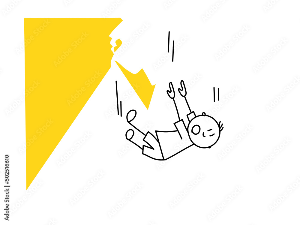 Person Falling Off A Cliff Drawing