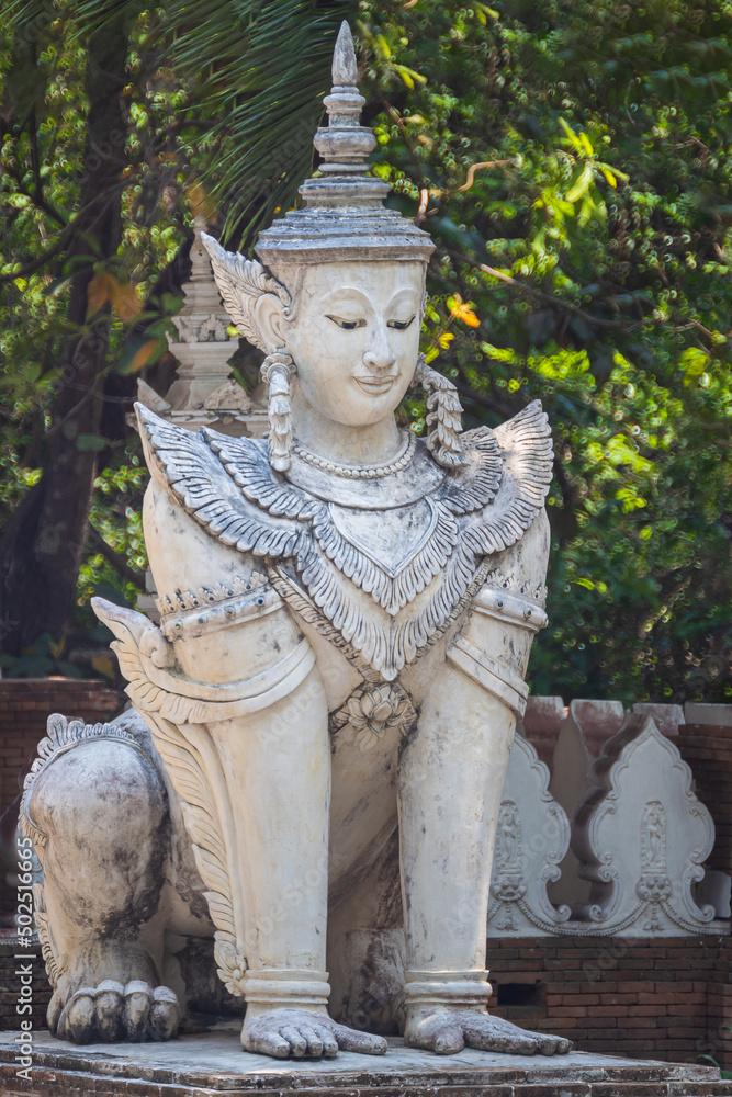 Mythological creatures statue at Wat Palad or Wat Pha Lat temple the ...