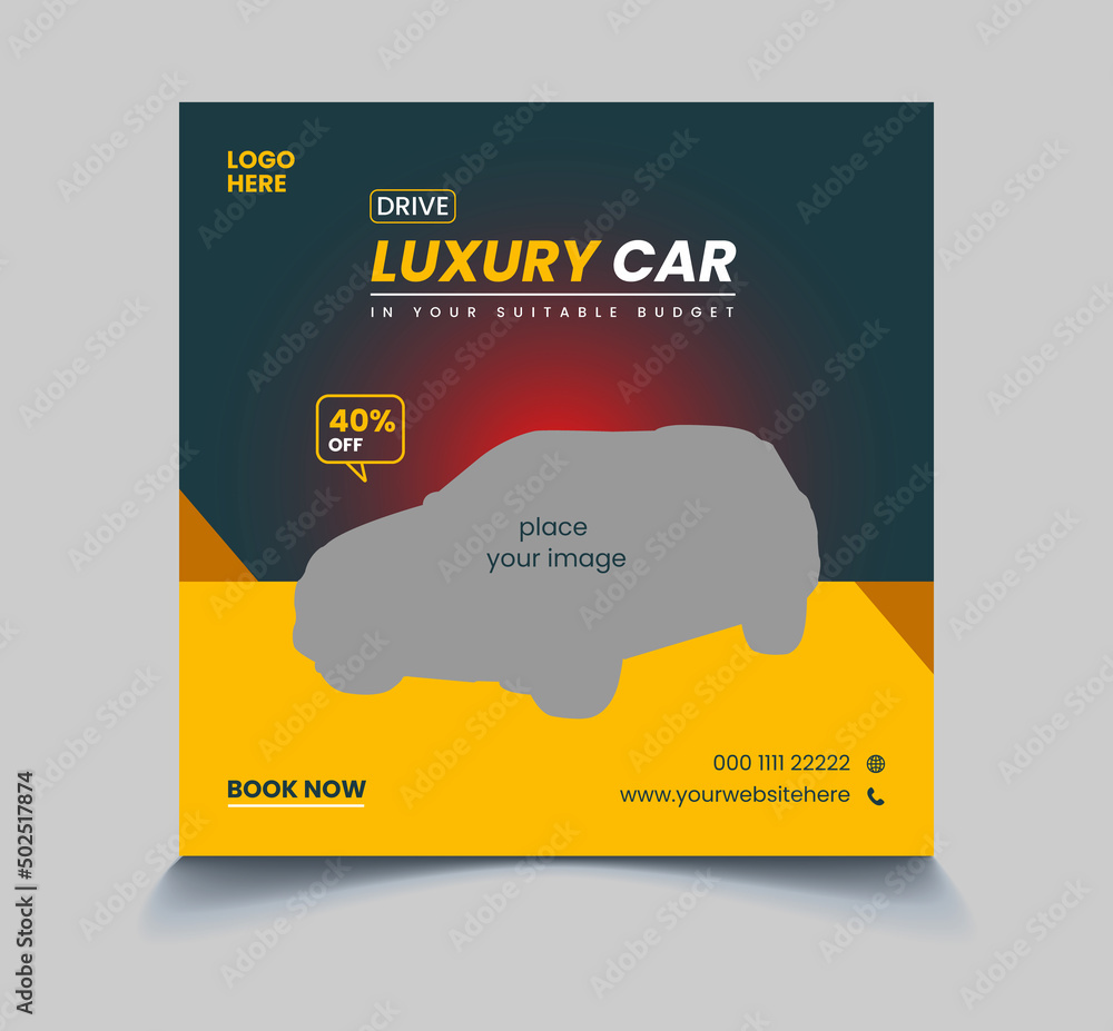 Car wash elegant social media post design template Stock Vector | Adobe ...