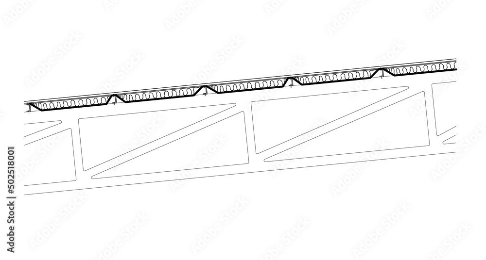 Architectural CAD drawing in 2D showing the typical detail section of ...
