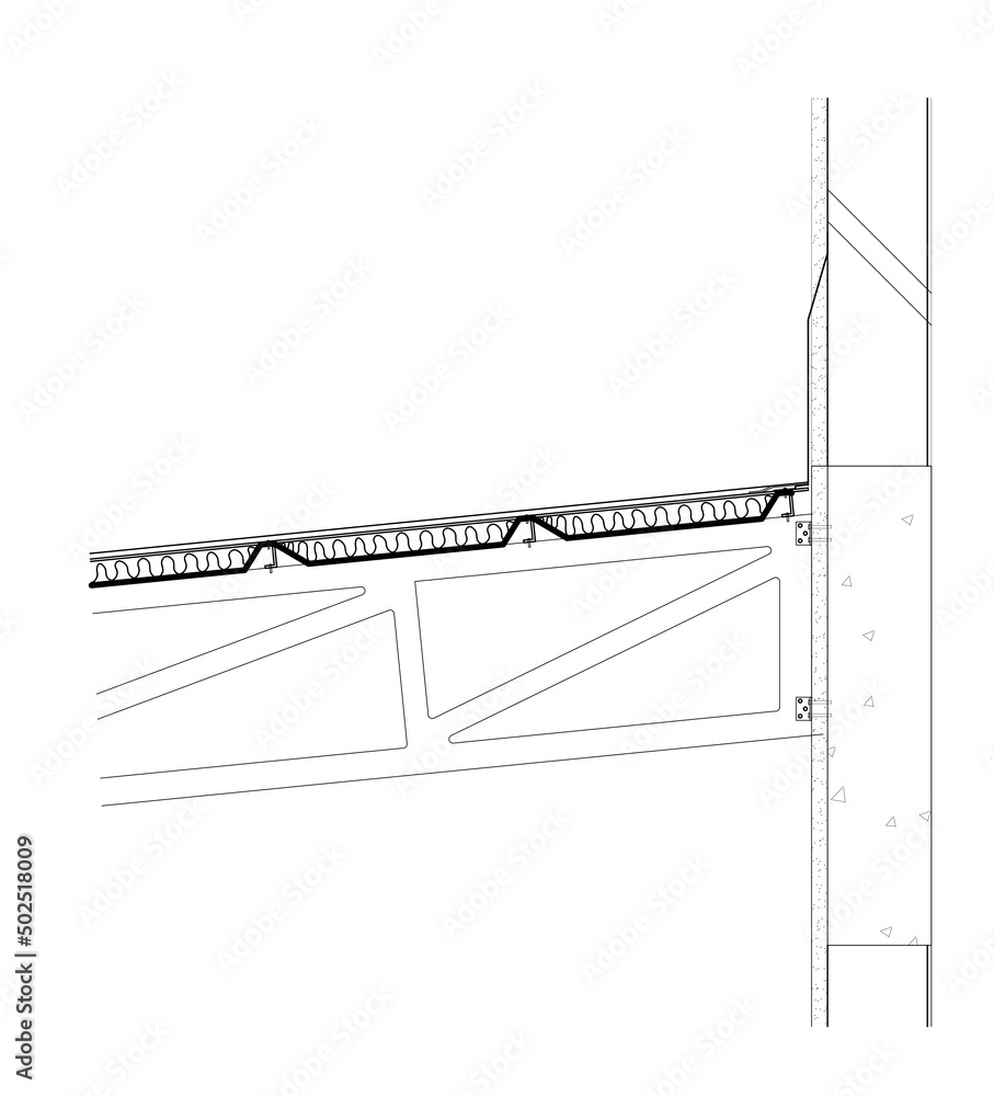 Architectural CAD drawing in 2D showing the typical detail section of ...