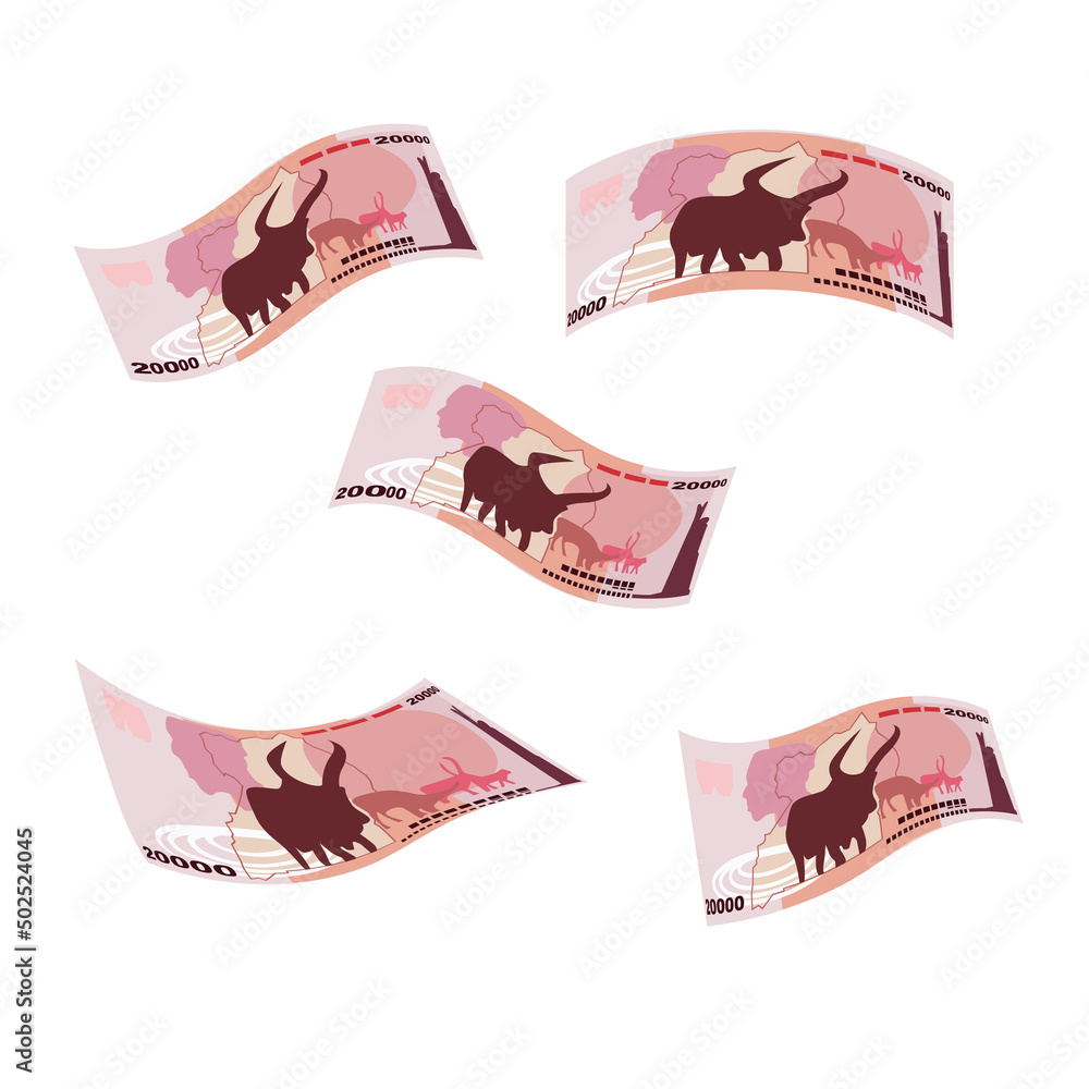 Uganda Shilling Vector Illustration. Uganda money set bundle banknotes ...