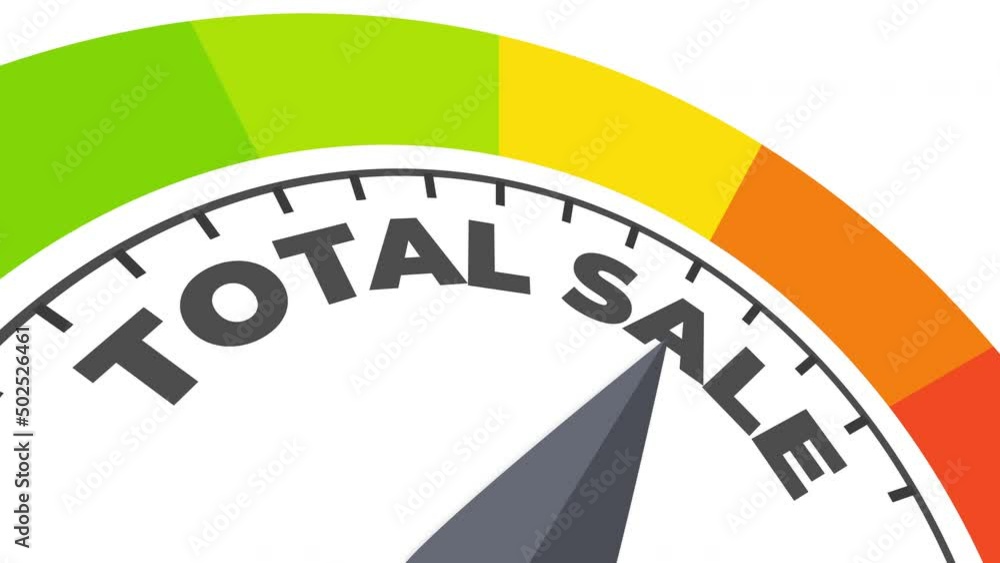 total sale level measuring device animation.zoom effect.Infographic ...
