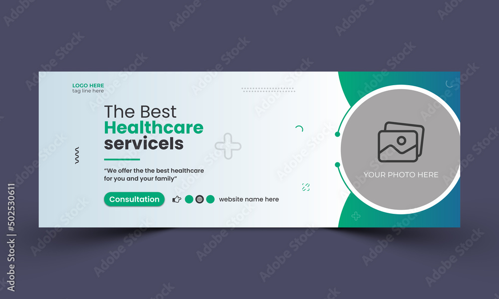 Healthcare medical social media facebook cover template Stock Vector ...