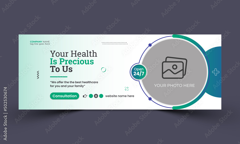 Healthcare medical social media facebook cover template Stock Vector ...