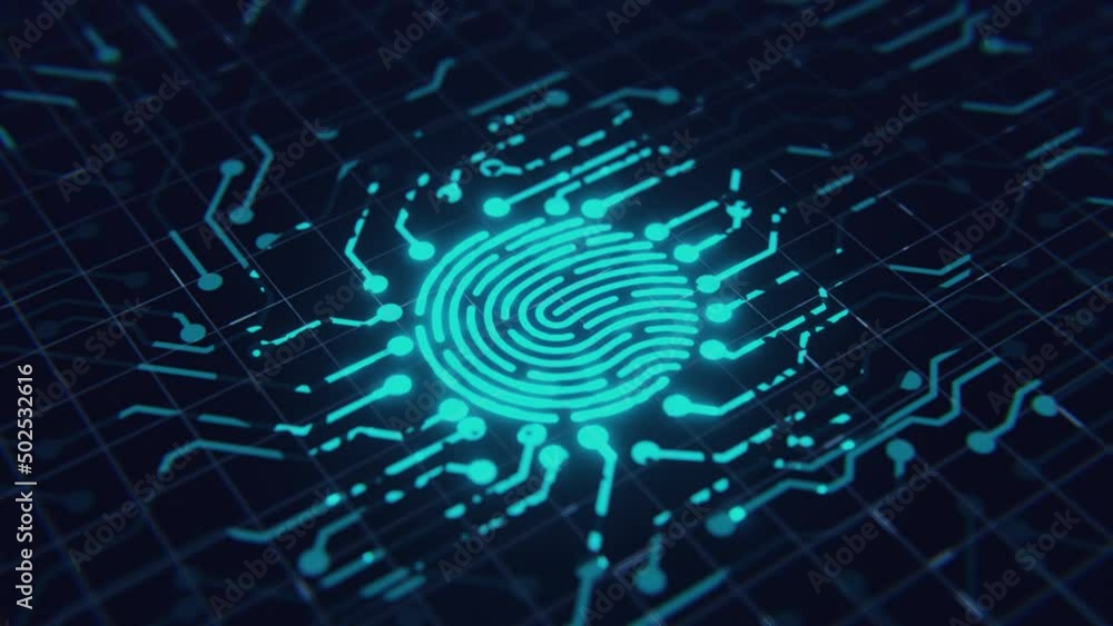 4k render Digital protection by fingerprint authorization on cyber ...