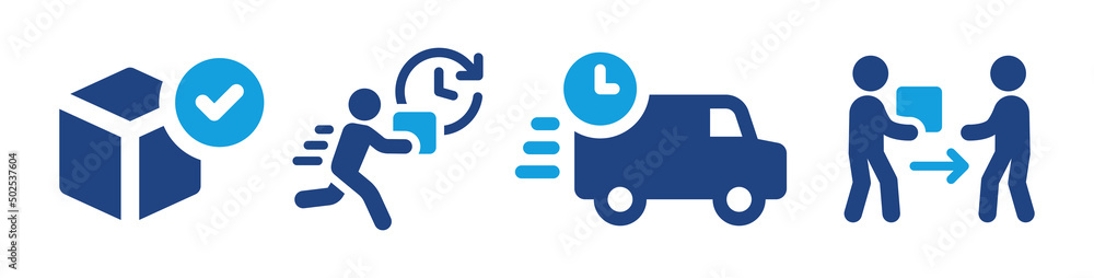 Delivery service icon set. Fast delivery symbol vector illustration ...