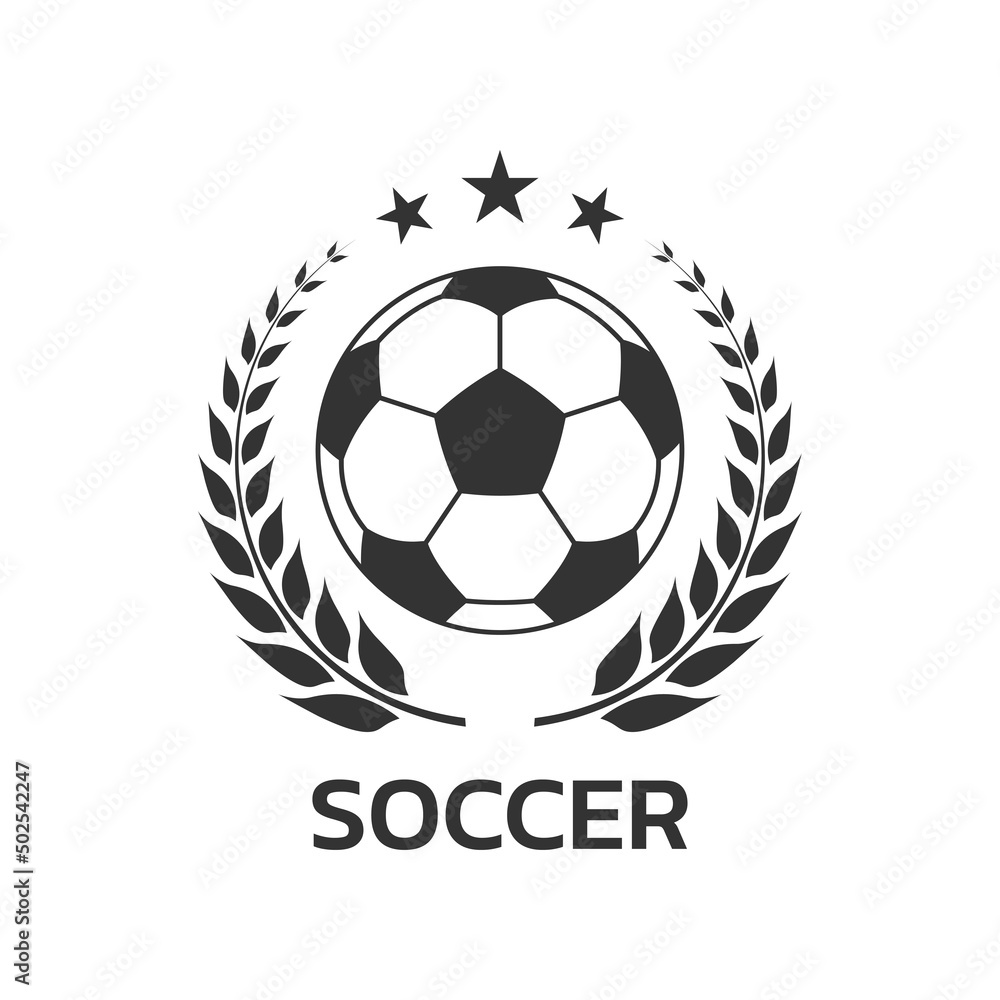 Soccer logo. Football club or team emblem, badge, icon design with a ...