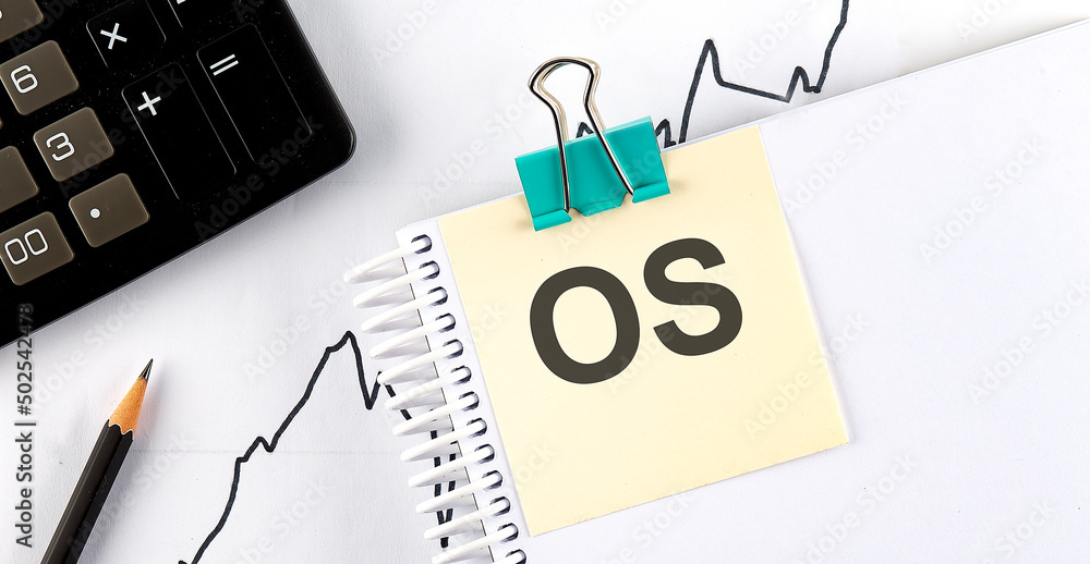 Stickers with pencils and notebook with text OS - Operating System on ...