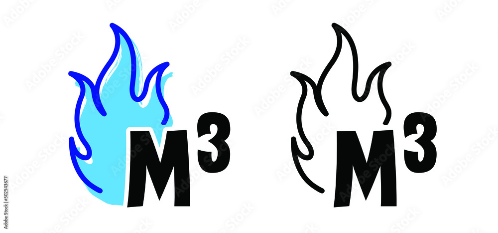Cartoon blue gas burner flame icon or symbol. Blue fire ball pictogram ...