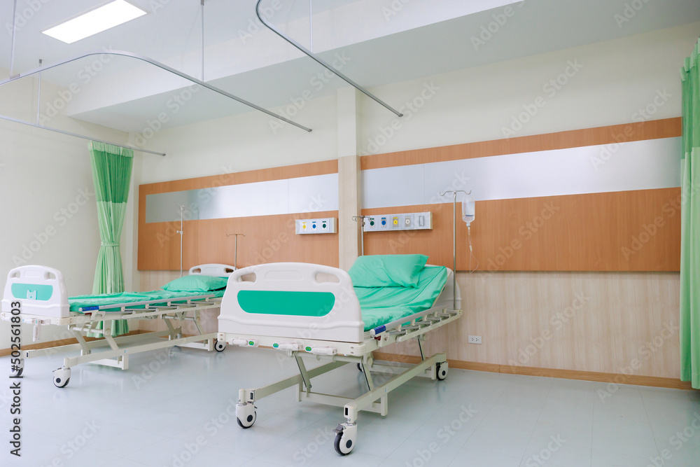 Two beds in common patient room. Recovery Room with beds and ...