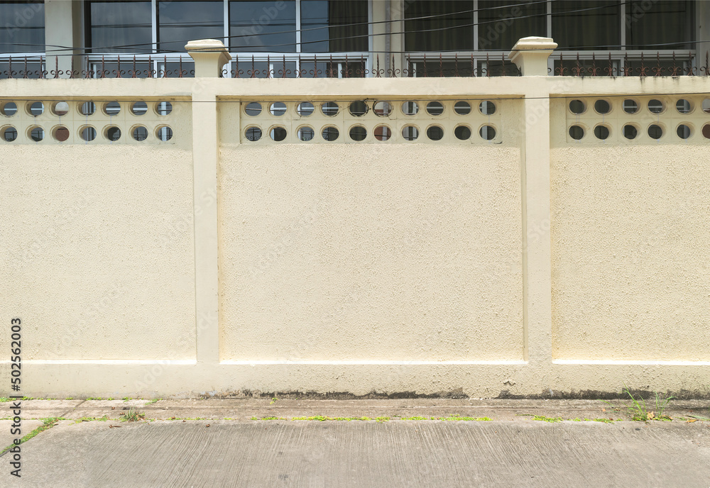 Street concrete wall background with urban asphalt road and sidewalk ...