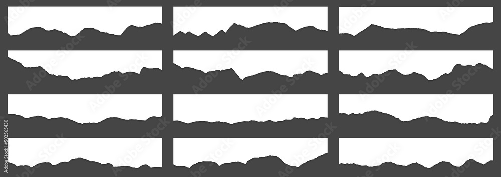 Torn edges of paper, craft design elements vector collection. Ripped ...