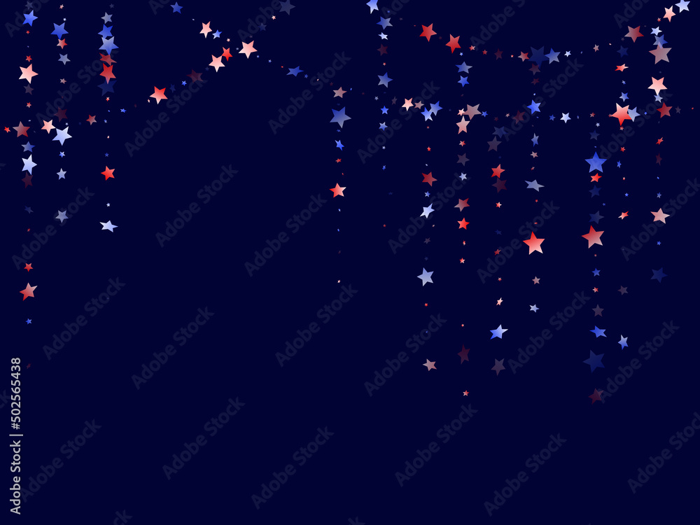 Flying red blue white star sparkles vector american patriotic ...