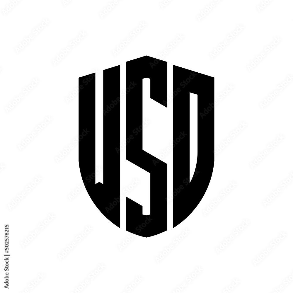 WSD letter logo design. WSD modern letter logo with black background ...