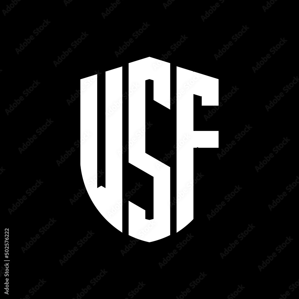 Vecteur Stock WSF letter logo design. WSF modern letter logo with black ...