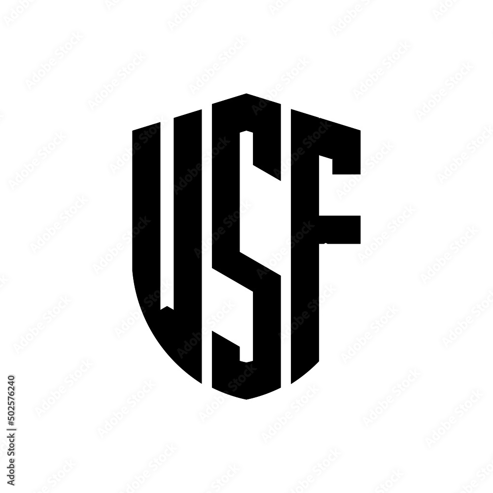 WSF letter logo design. WSF modern letter logo with black background ...