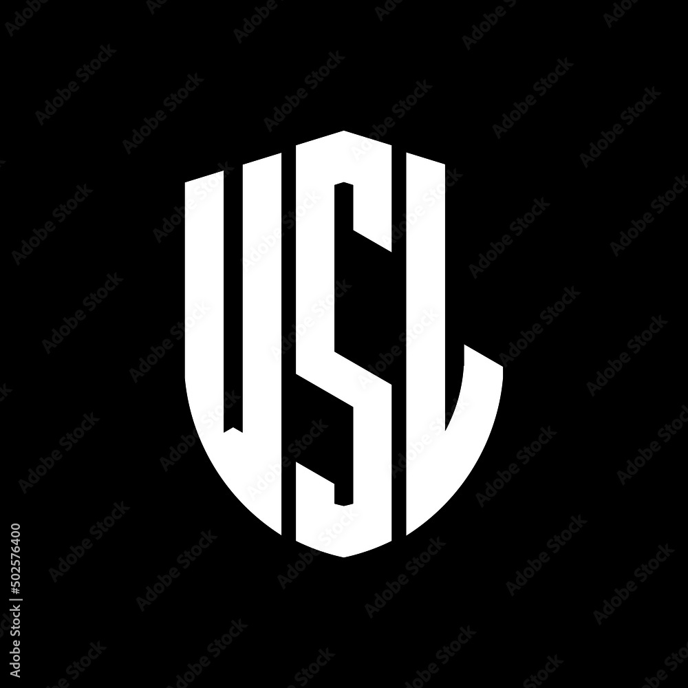 WSL letter logo design. WSL modern letter logo with black background ...
