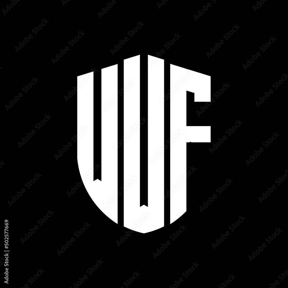 WWF letter logo design. WWF modern letter logo with black background ...