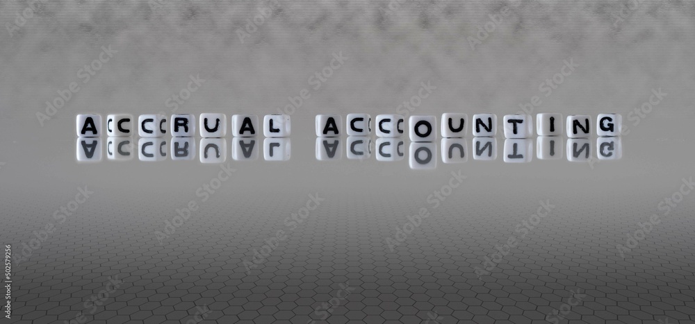 accrual accounting word or concept represented by black and white ...