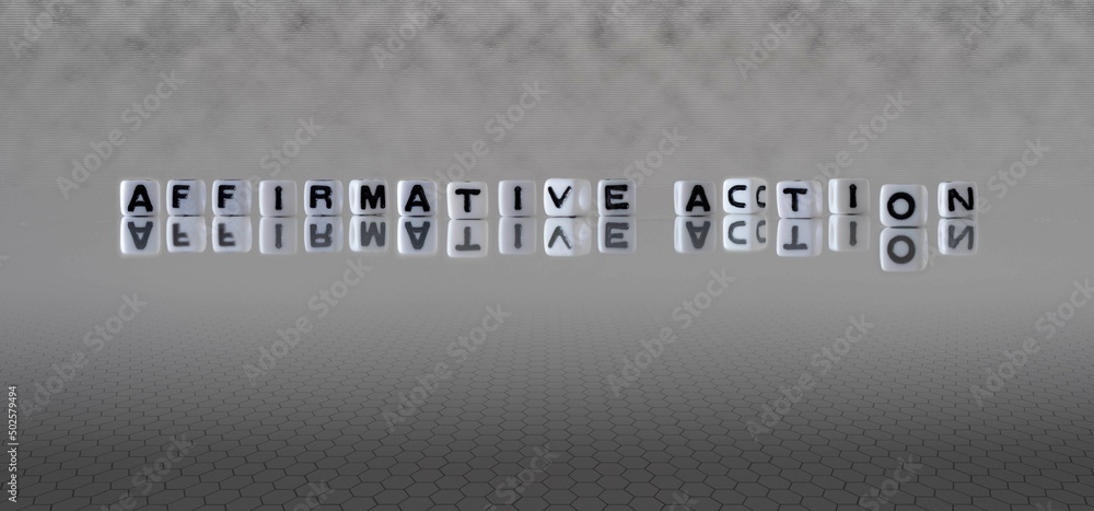 affirmative action word or concept represented by black and white ...