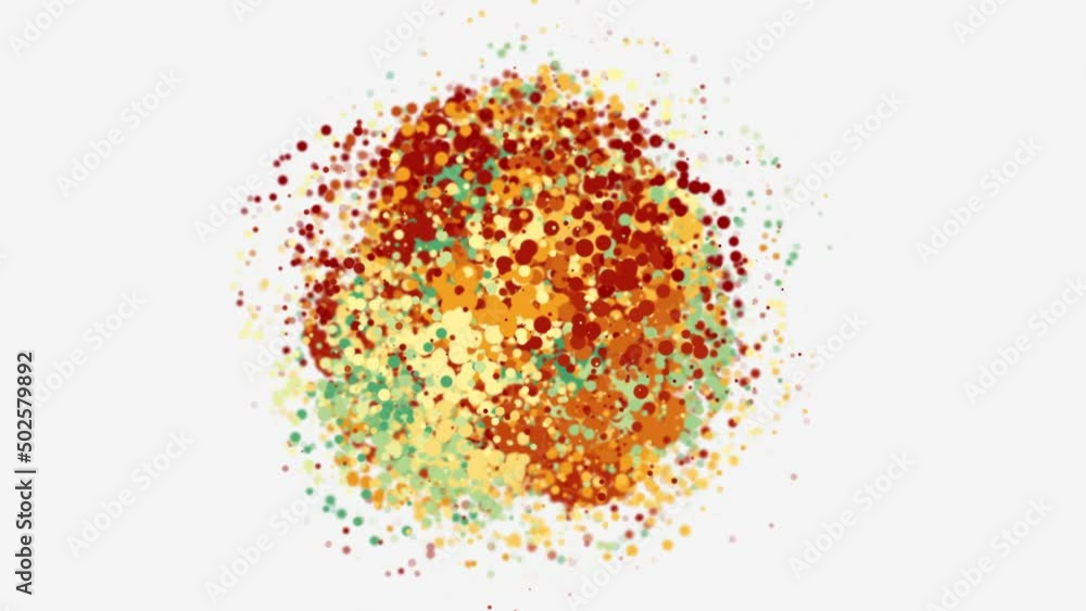 Abstract Paint Splatter Particles Background/ 4k animation of an ...