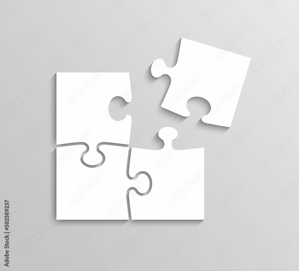 Puzzle pieces scheme. Thinking game template. Jigsaw outline grid ...