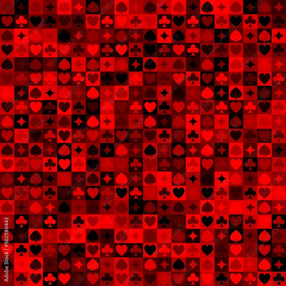 Vector playing cards suits seamless patterns. Backgrounds card suits ...