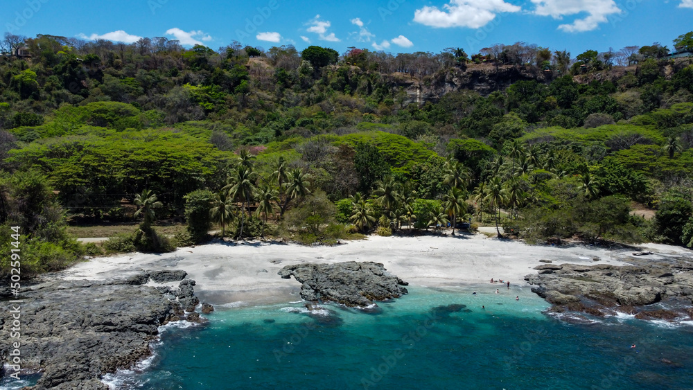 Aerial view of the beach in Costa Rica, Central America. Costa Rica has ...
