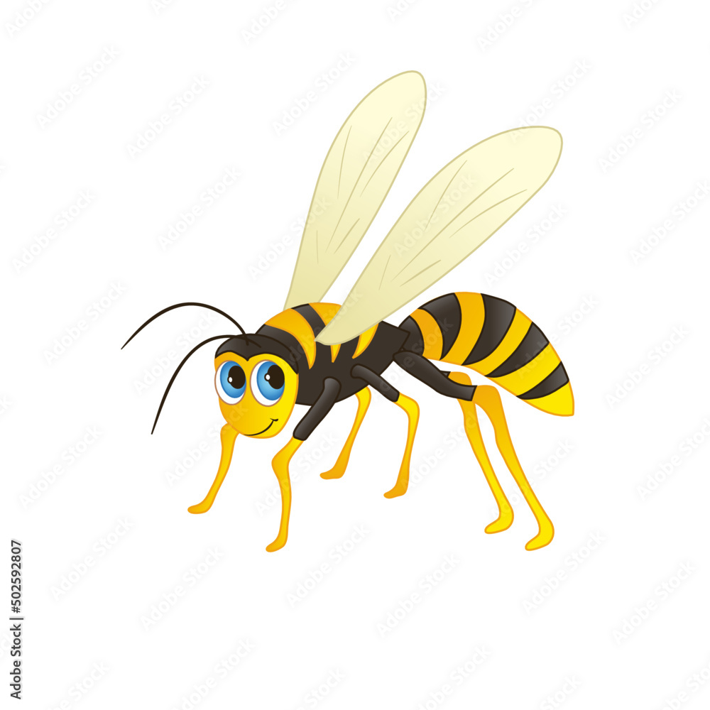 funny insect in cartoon style isolated on transparent background ...