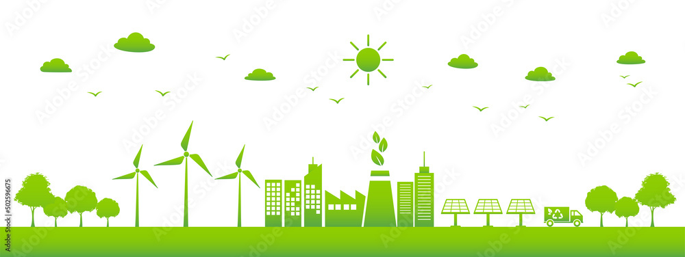Banner Eco friendly, Sustainability development concept and World ...