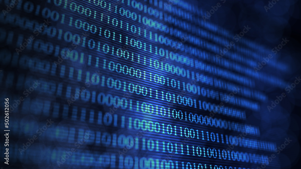 Stream of numbers, modern blue digital background. Virtual reality ...