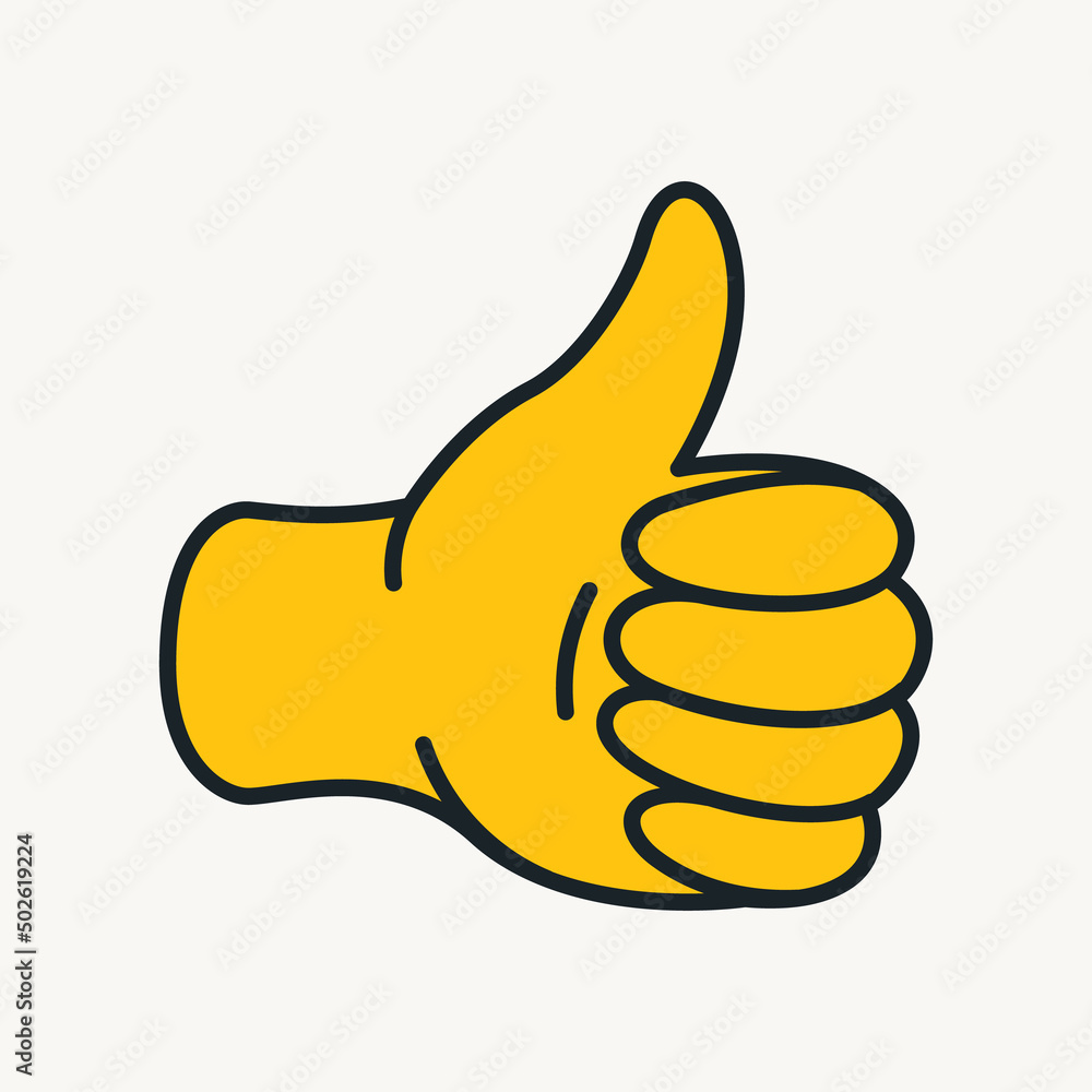 Cartoon vector funny cute Comic characters, like hand gesture. Stock ...