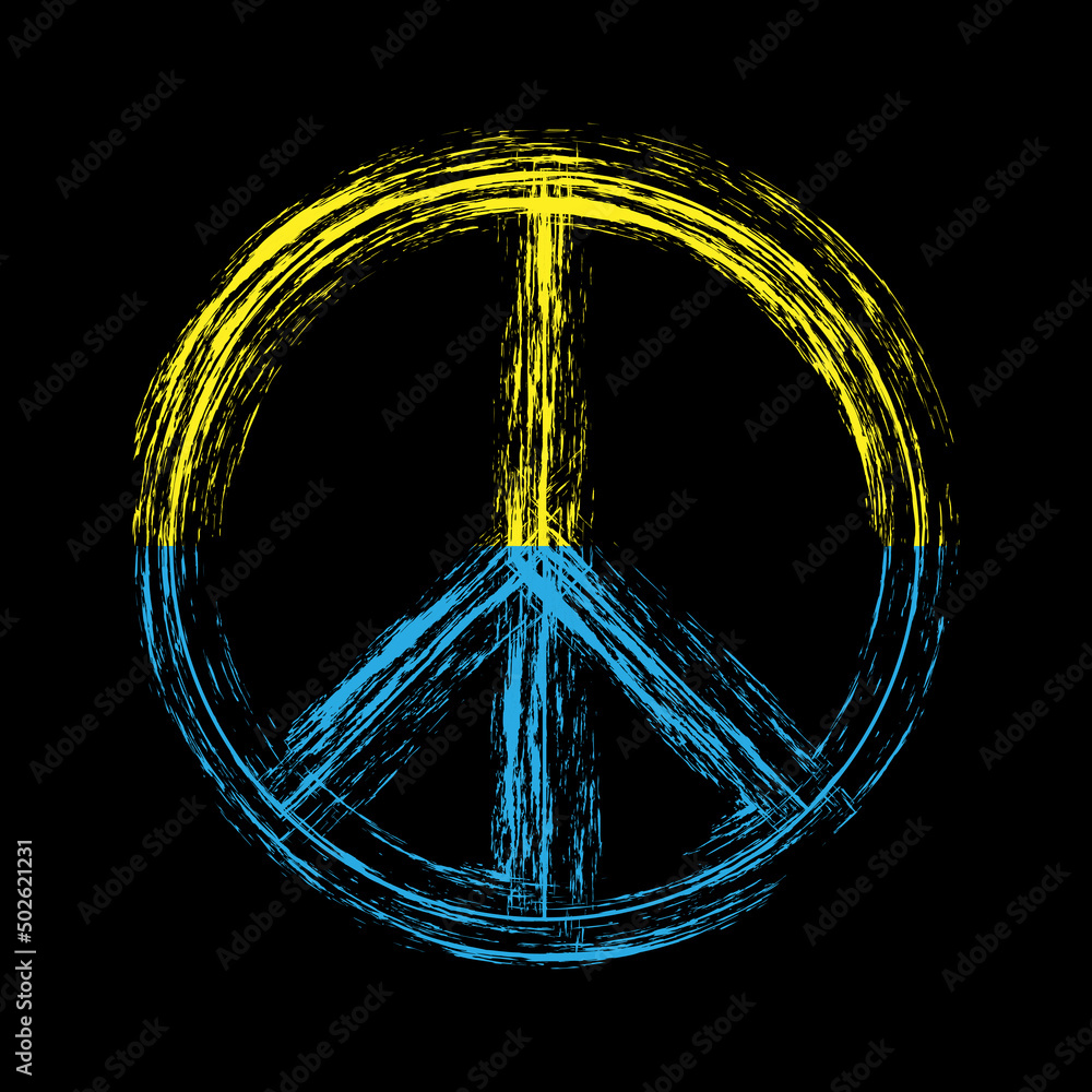 Ukraine symbols of the world. Symbol of peace with the colors of the ...