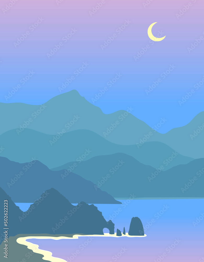 Cabo seascape Stock Illustration | Adobe Stock