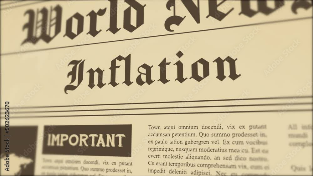 inflation concept animation - Headline Printing, Newspaper pages in ...