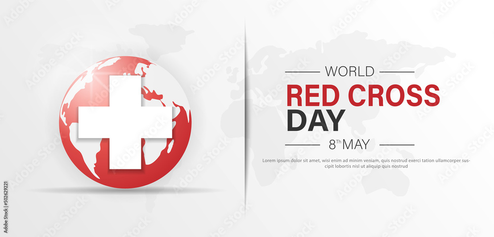 World red crescent and red cross day banner template design with globe ...