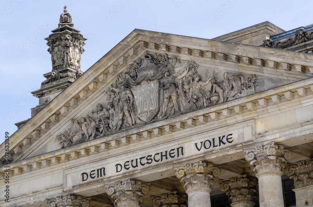 The Reichstag building (Bundestag) in Berlin, Germany, meeting place of ...