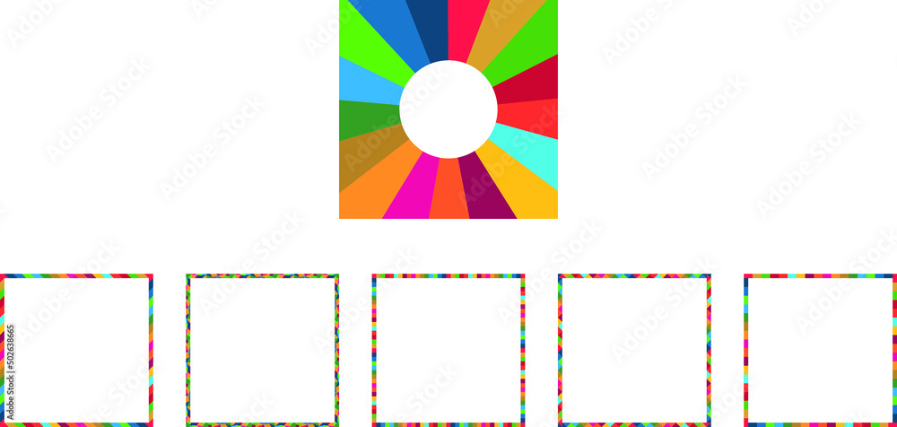 Sustainable Development Goals, Agenda 2030. Frames in SDG colors ...