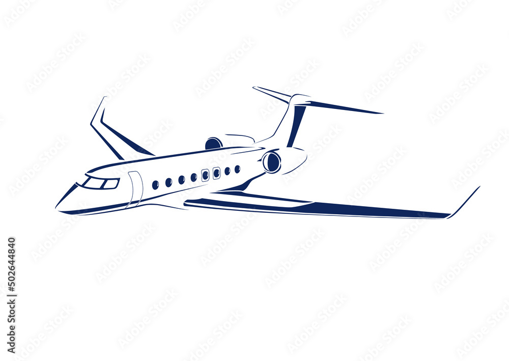 Executive long range business jet G650 flying Stock Vector | Adobe Stock